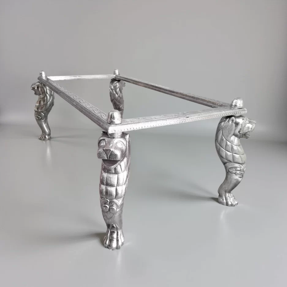 Silver Center Table Handcrafted by Luxury Furniture Manufacturer