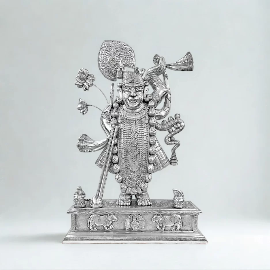 Silver Shrinathji Idol | Handcrafted Divine Silver Idol